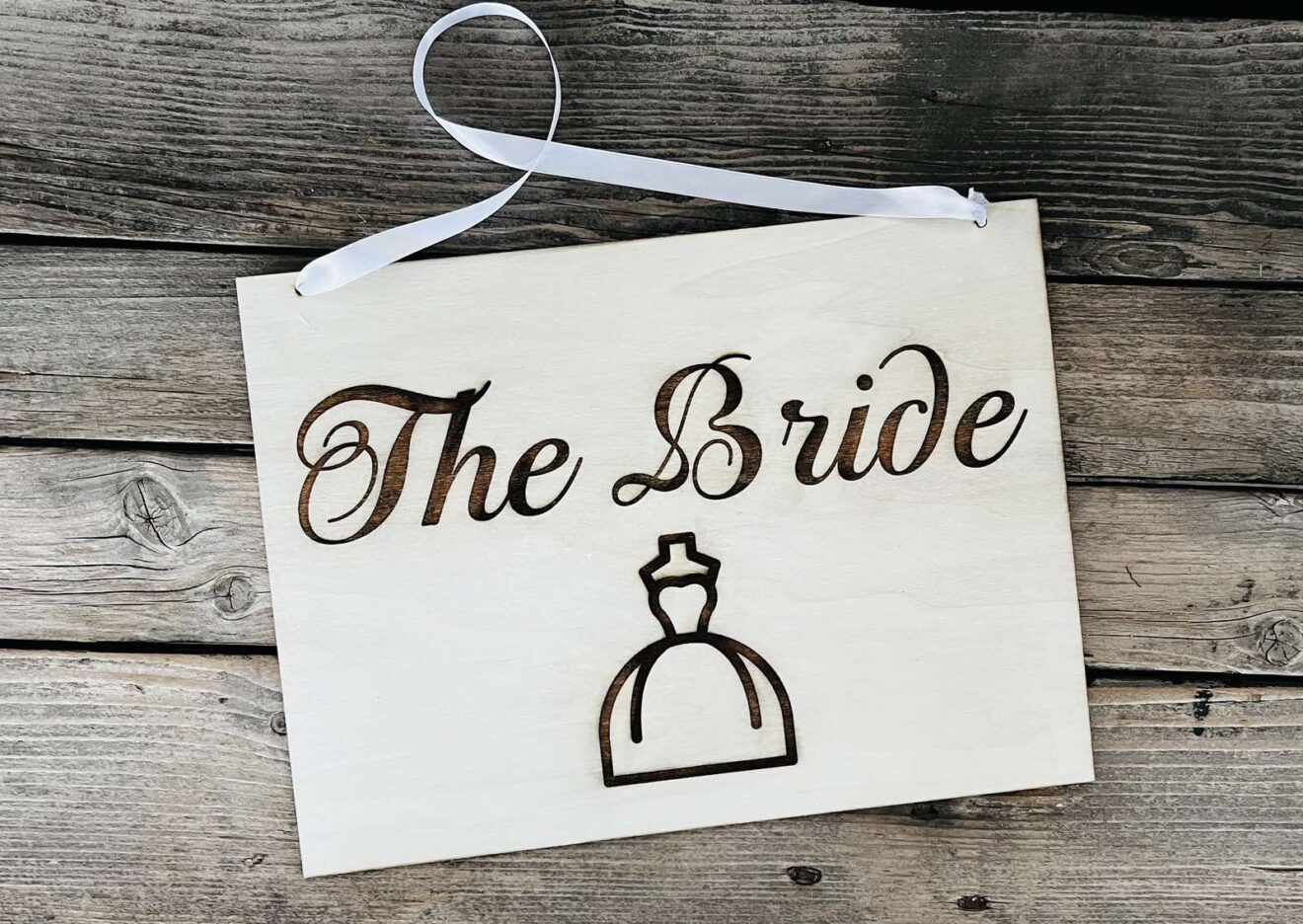 Bride/Groom Engraved Sign - As you wood